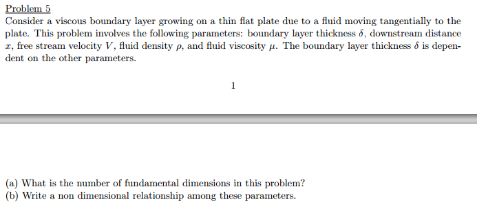Solved Problem 5 Consider a viscous boundary layer growing | Chegg.com