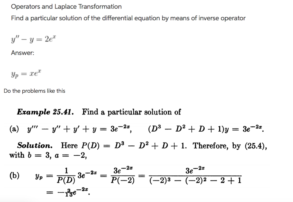 Solved Operators and Laplace Transformation Find a | Chegg.com