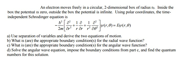Solved Modern physics question involving electron potential | Chegg.com
