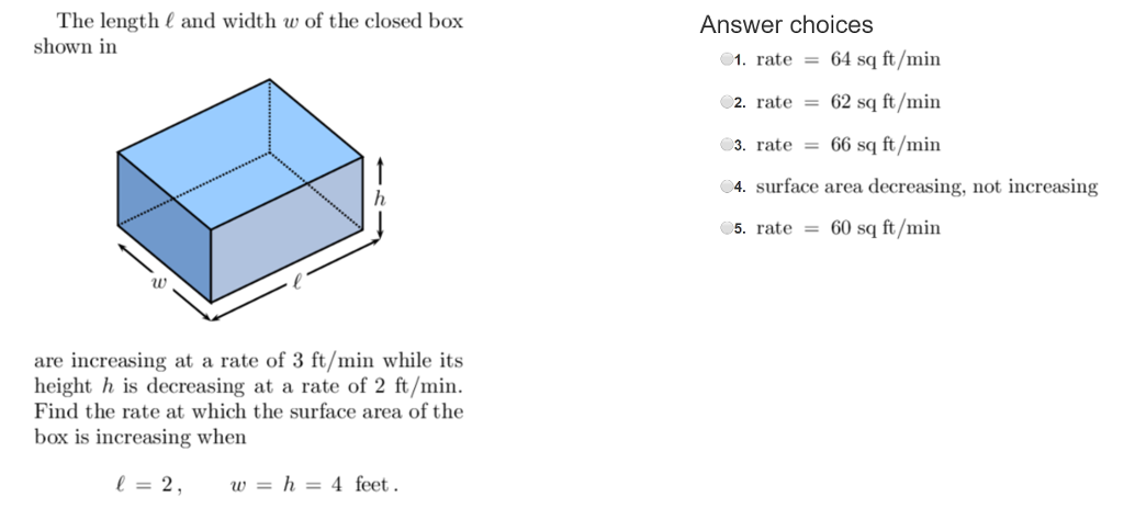 Solved The length l and width w of the closed box shown in | Chegg.com