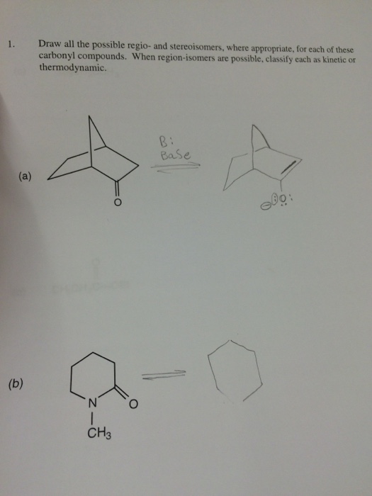 Solved 1. Draw all the possible regio- and stereoisomers, | Chegg.com