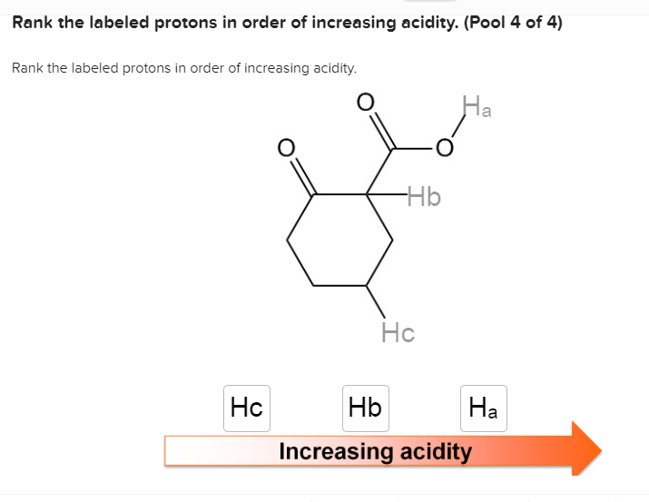 Solved Rank the labeled protons in order of increesing | Chegg.com