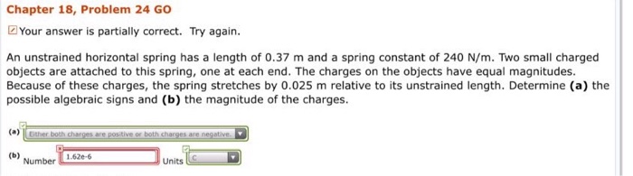 Solved An unstrained horizontal spring has a length of 0.37 | Chegg.com