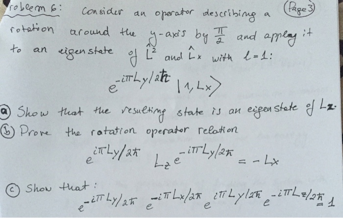 Solved Consider an operator describing a rotation around the | Chegg.com