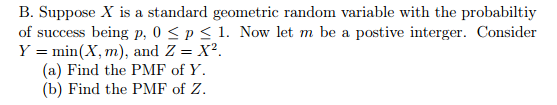 Solved Suppose X is a standard geometric random variable | Chegg.com