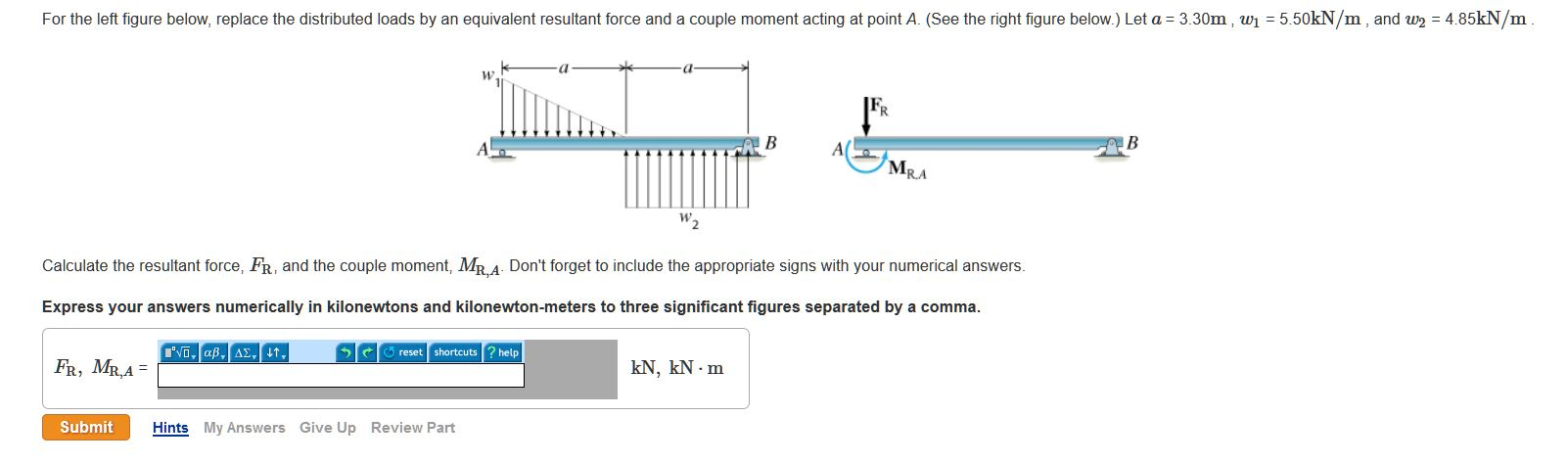 Solved For The Left Figure Below Replace The Distributed 