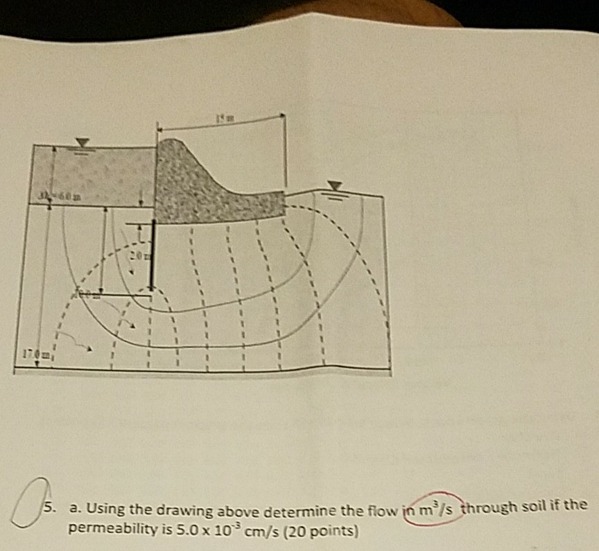 Solved 5. a. Using the drawing above determine the flow in | Chegg.com
