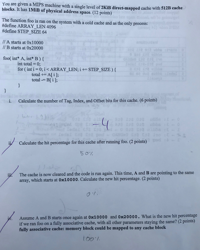 Solved You are given a MIPS machine with a single level of | Chegg.com