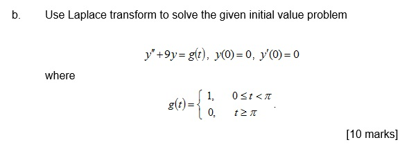Solved Ordinary Differential Equation Subject b Use Laplace | Chegg.com