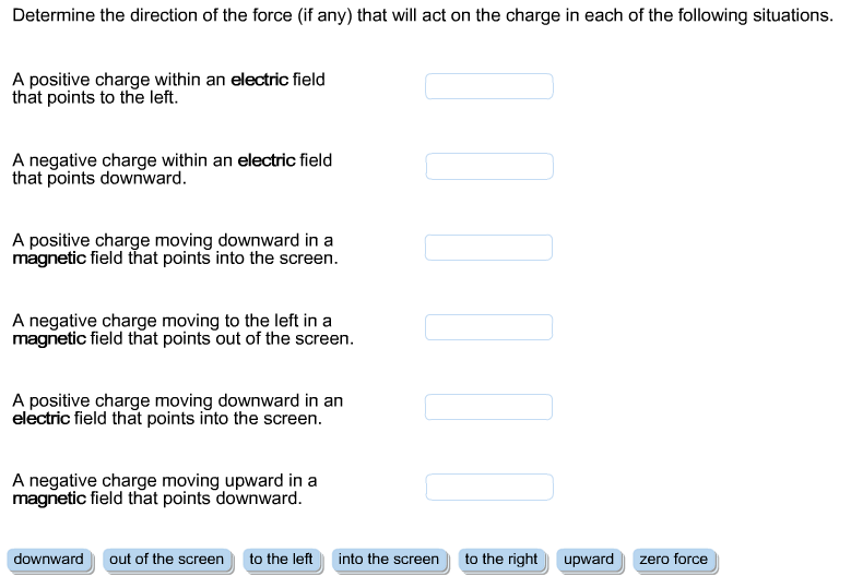 Solved Determine The Direction Of The Force If Any That