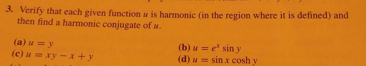 Solved Verify that each given function u is harmonic (in the | Chegg.com