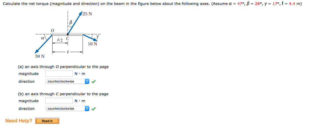 Solved Calculate the net torque (magnitude and direction) on | Chegg.com