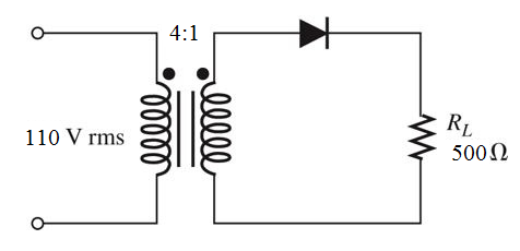 Solved 110 V rms 500Ω | Chegg.com