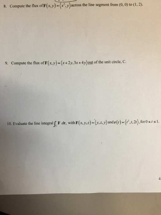 Solved Compute the flux of F(x, y) = across the line | Chegg.com