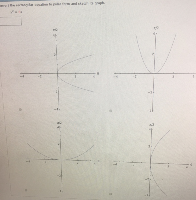 Solved Convert the rectangular equation to polar form and | Chegg.com
