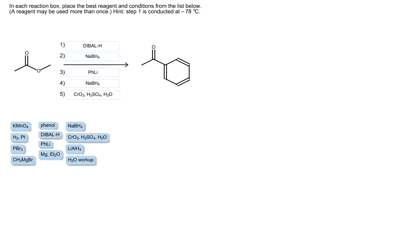 Solved In each reaction box, place the best reagent and | Chegg.com Solved In each reaction box, place the best reagent and | Chegg.com