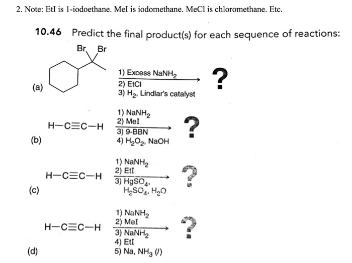 Solved Predict the final product(s) for each sequence of | Chegg.com