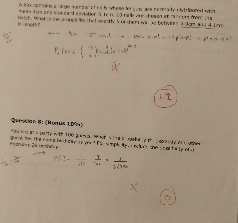 Solved A box contains a large number of nails whose lengths | Chegg.com