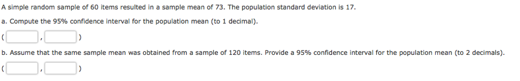 Solved A simple random sample of 60 items resulted in a | Chegg.com