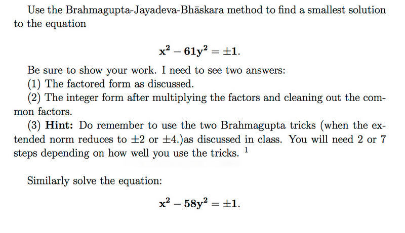 Solved Use the Brahmagupta-Jayadeva-Bhaskara method to find | Chegg.com