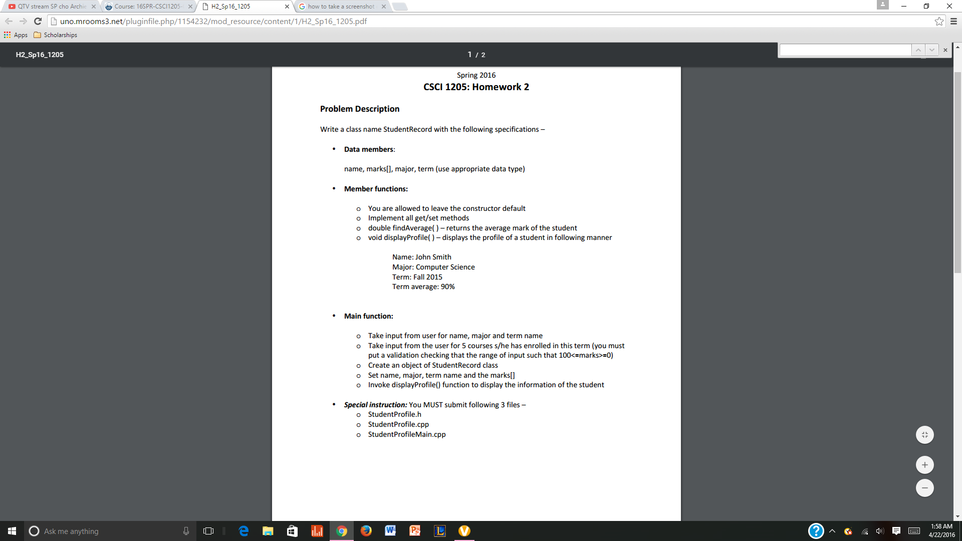 Computer Science Archive | April 22, 2016 | Chegg.com
