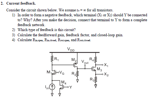 Solved 2. Current feedback. #N# Consider the circuit shown | Chegg.com