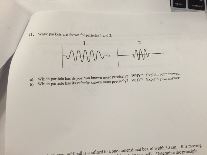Solved Wave packets are shown for particles 1 and 2: a) | Chegg.com
