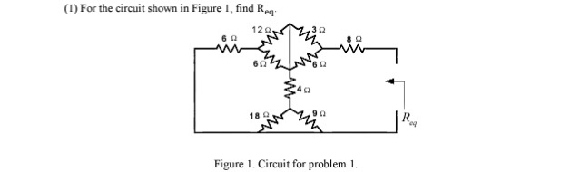 Solved For the circuit shown in the Figure 1 , Find Req. | Chegg.com