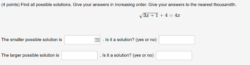 Solved (4 points) Find all possible solutions. Give your | Chegg.com
