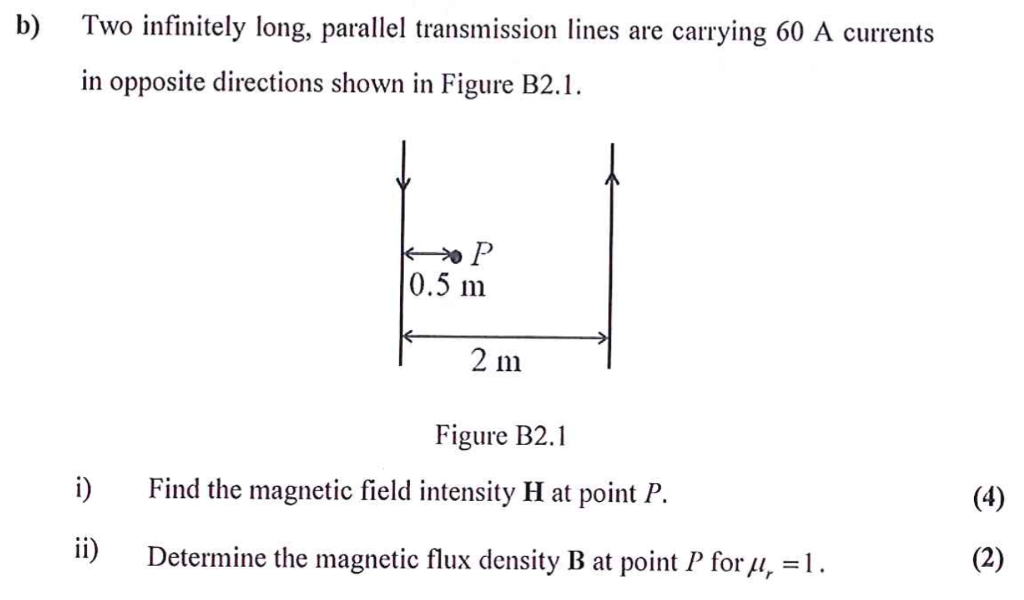 Solved b) Two infinitely long, parallel transmission lines | Chegg.com