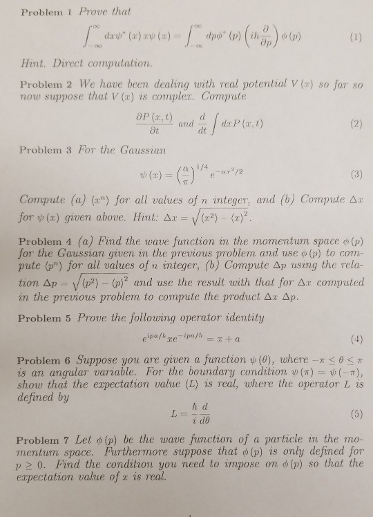 Solved Problem 1 Prove that Op Hint. Direct computation | Chegg.com