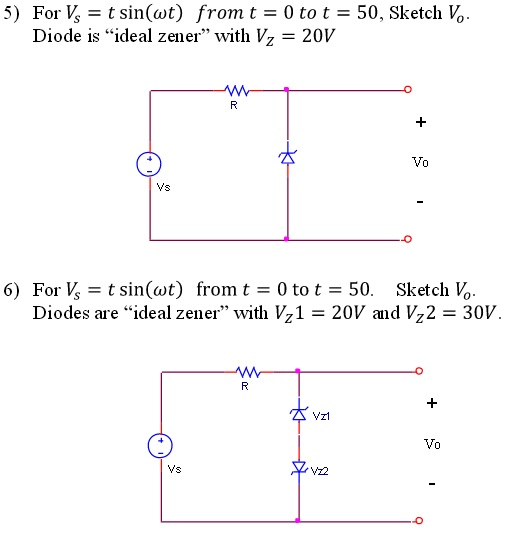 Solved Remember: An “ideal zener diode” behaves as an ideal | Chegg.com