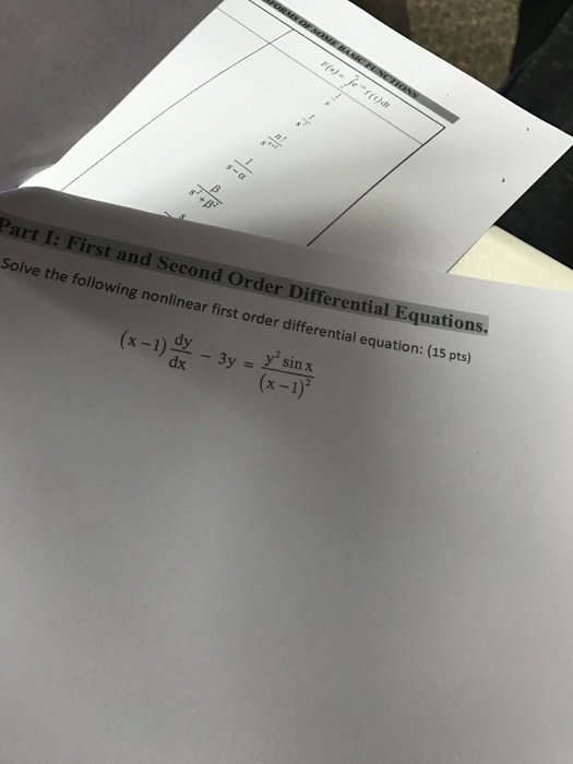 Solved Solve the following nonlinear first order | Chegg.com