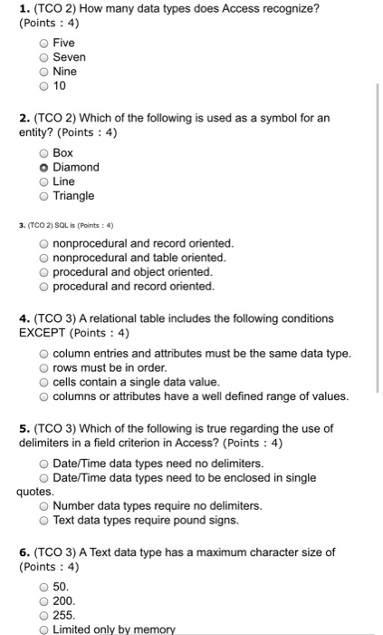 Solved How many data types does Access recognize? Five | Chegg.com
