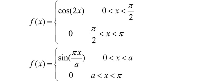 F(x) = {cos (2x) 0