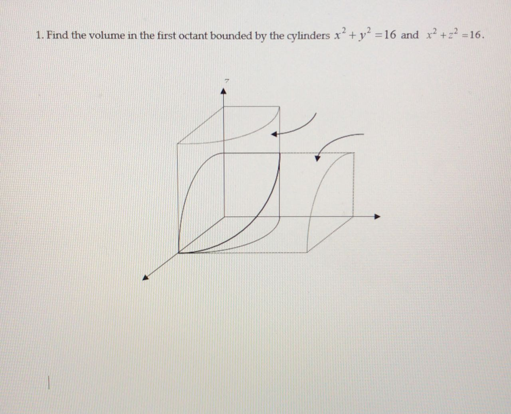 Solved 1. Find the volume in the first octant bounded by the | Chegg.com