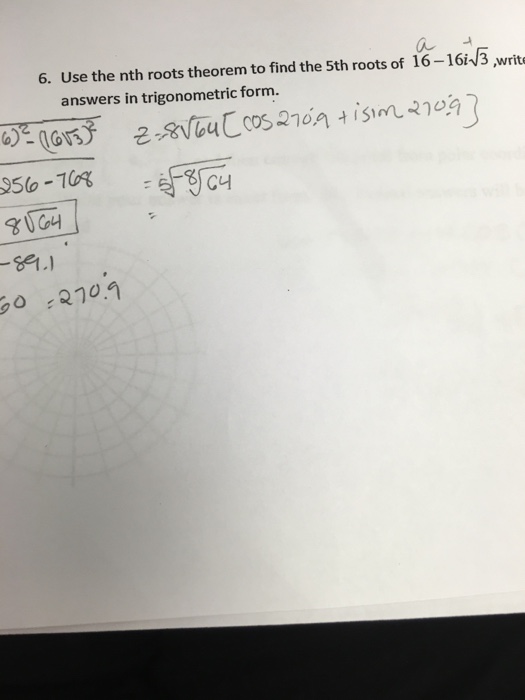 Solved Use the nth roots theorem to find the 5th roots of 16 | Chegg.com