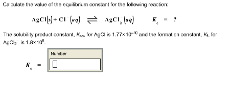 Solved Calculate the value of the equilibrium constant for | Chegg.com