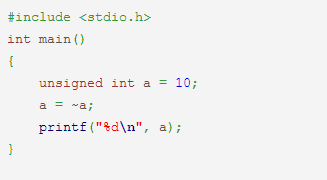 Solved # include int main(){ unsigned int a = 10; a = | Chegg.com