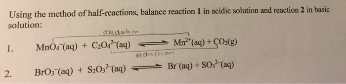Solved Using the method of half-reactions, balance reaction | Chegg.com