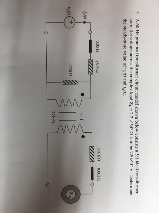 Solved A 60 Hz practical transformer circuit model shown | Chegg.com