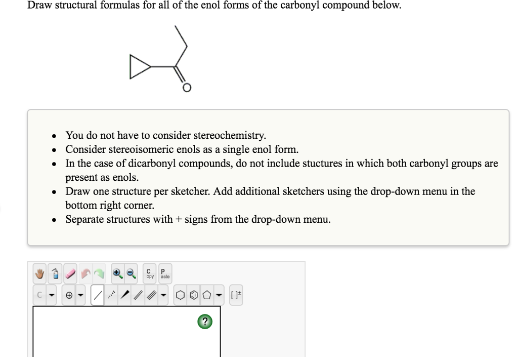Solved Draw structural formulas for all of the enol forms of | Chegg.com