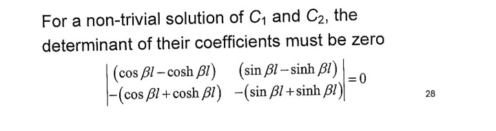 Solved For a non-trivial solution of C1 and C2, the | Chegg.com