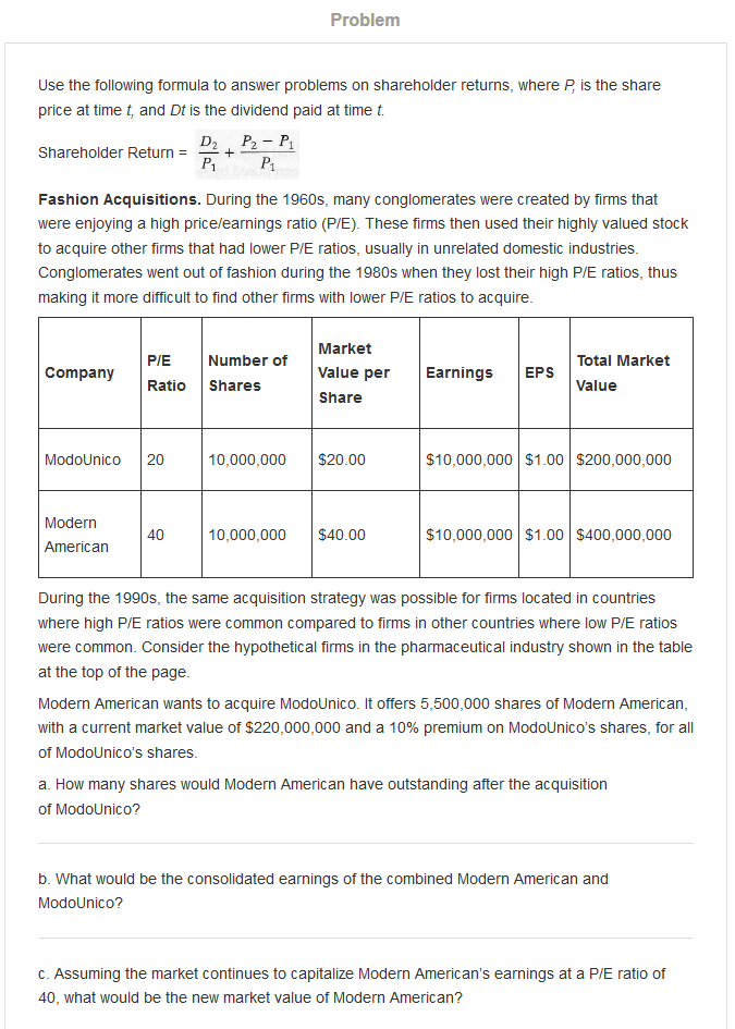 Solved Problem Use the following formula to answer problems | Chegg.com