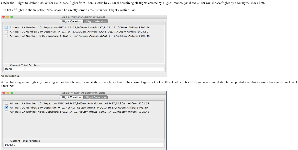Schedule Flight E Assignment6 -tPane:JTabbedPane | Chegg.com