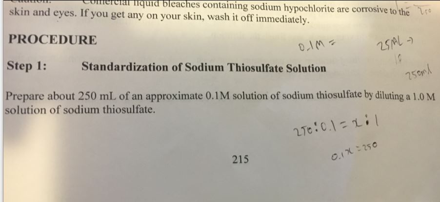Solved Redox Titration: : Analysis of Bleach lab report | Chegg.com