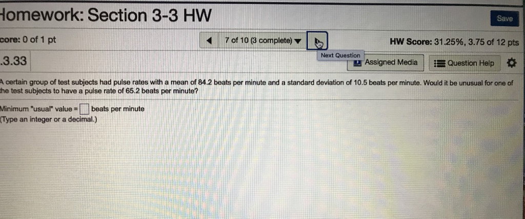 Solved Omework Section 3 3 Hww Save I 70f 10 3 Complete