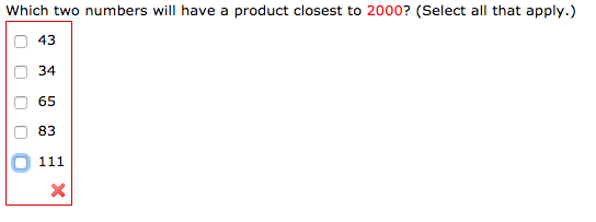 Solved Which two numbers will have a product closest to | Chegg.com