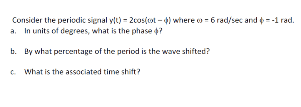 Solved Consider the periodic signal y(t) = 2cos(omega t - | Chegg.com