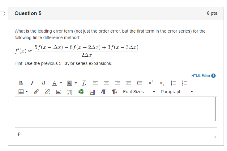 Solved What is the leading error term (not just the order | Chegg.com